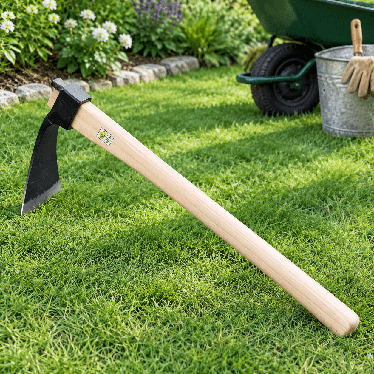 14 Inch Heavy Duty Narrow Hoe High Carbon Steel Oak Handle Garden Tool ...
