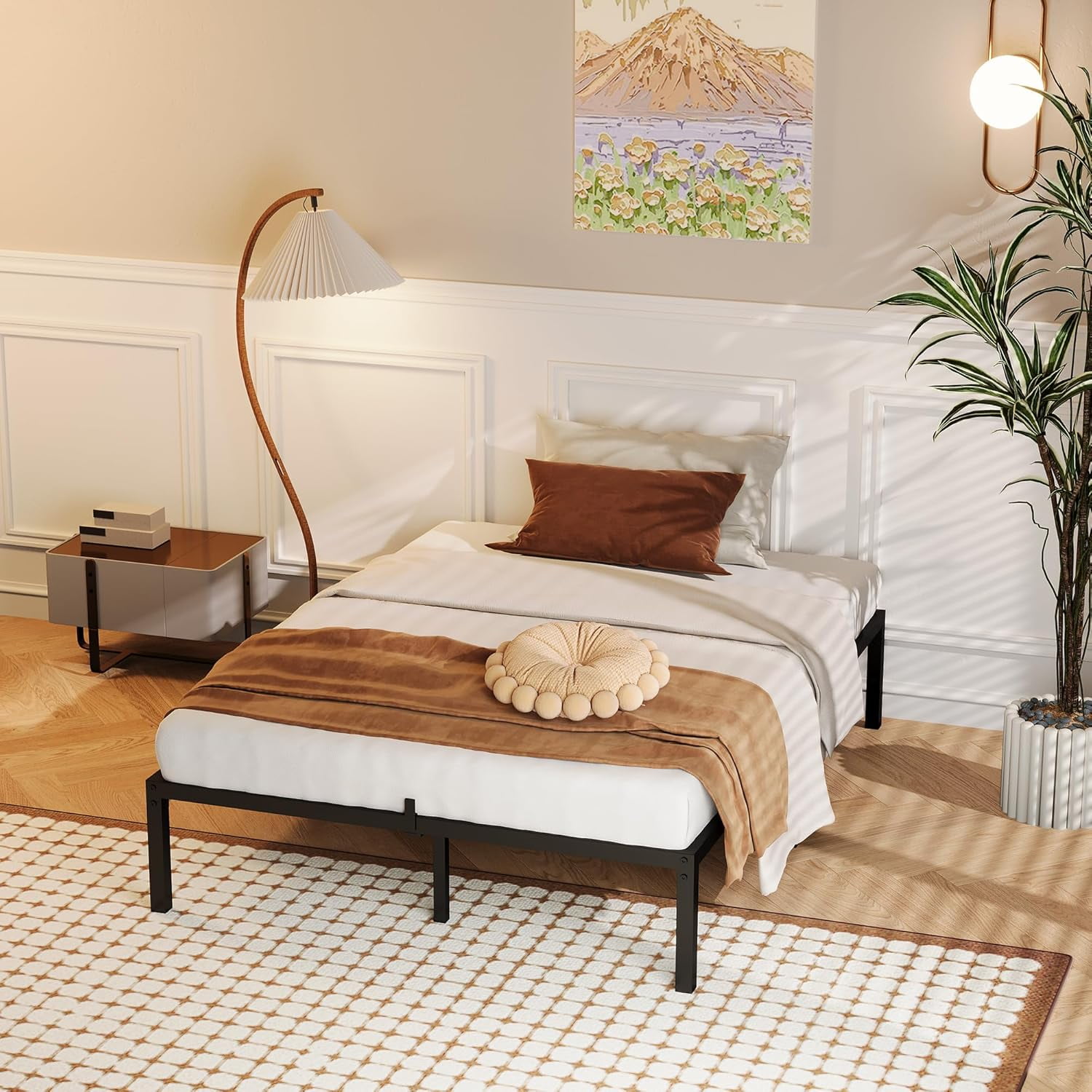 14 Inch Heavy Duty Steel Platform Bed Frame Full Size in Sleek Black ...