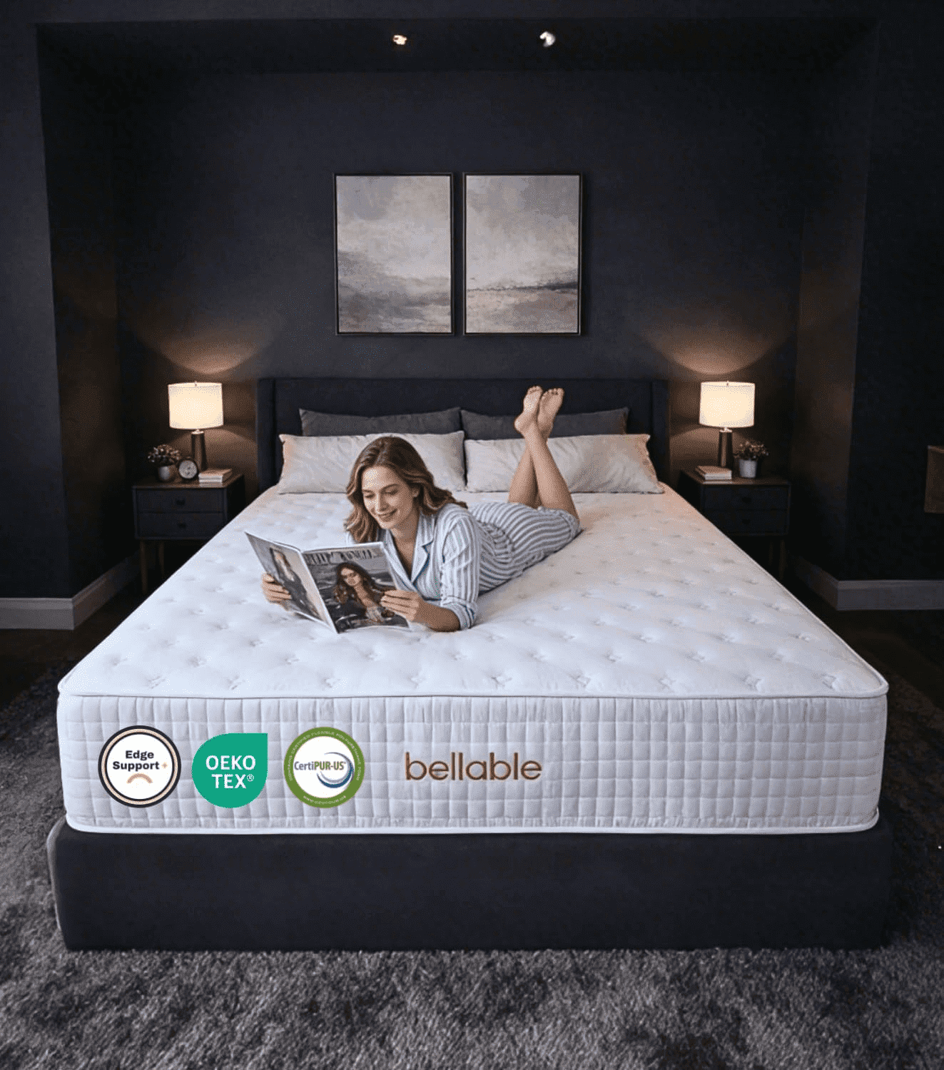 14 Inch Hybrid King Size Mattress, Medium Firm Memory Foam and Pocket ...