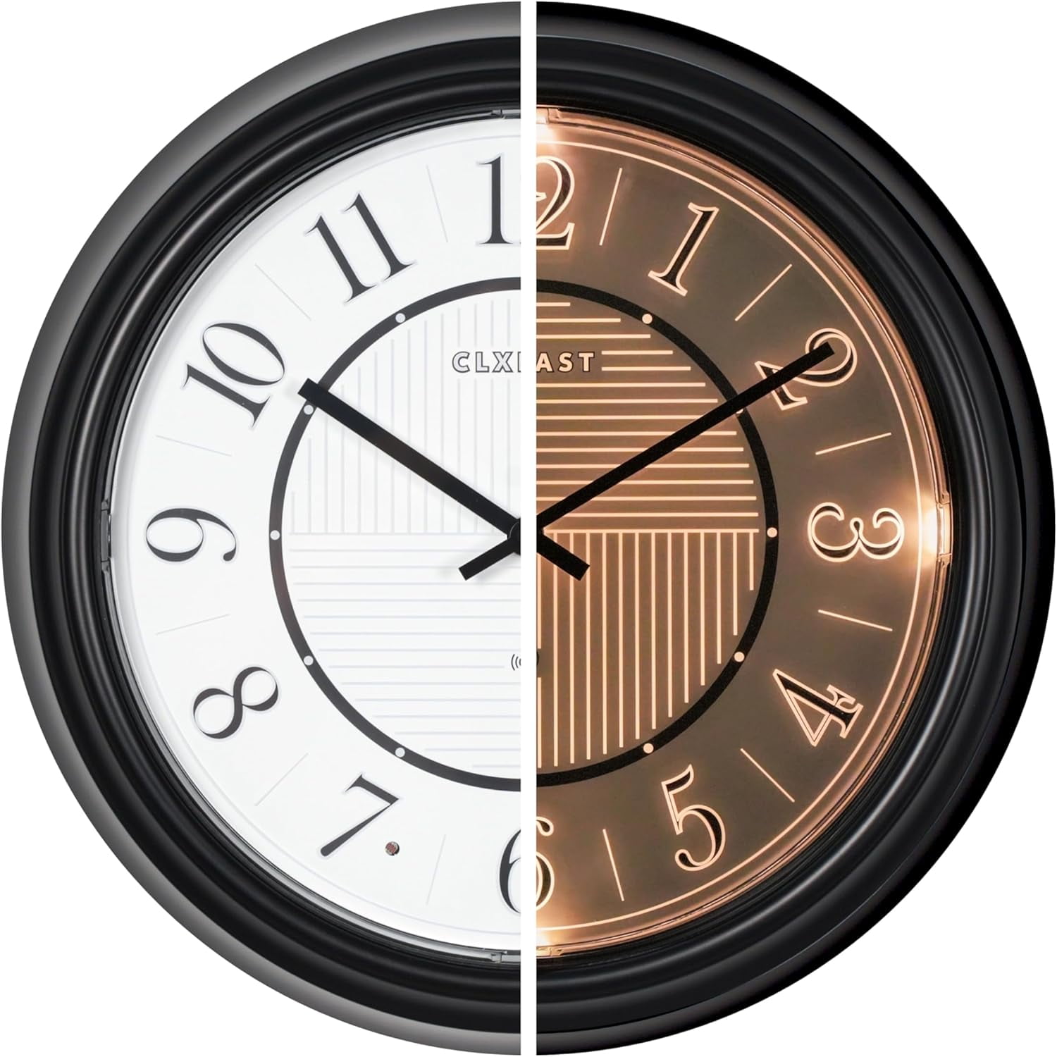 14 Inch LED Illuminated Indoor Outdoor Atomic Analog Wall Clock Battery ...