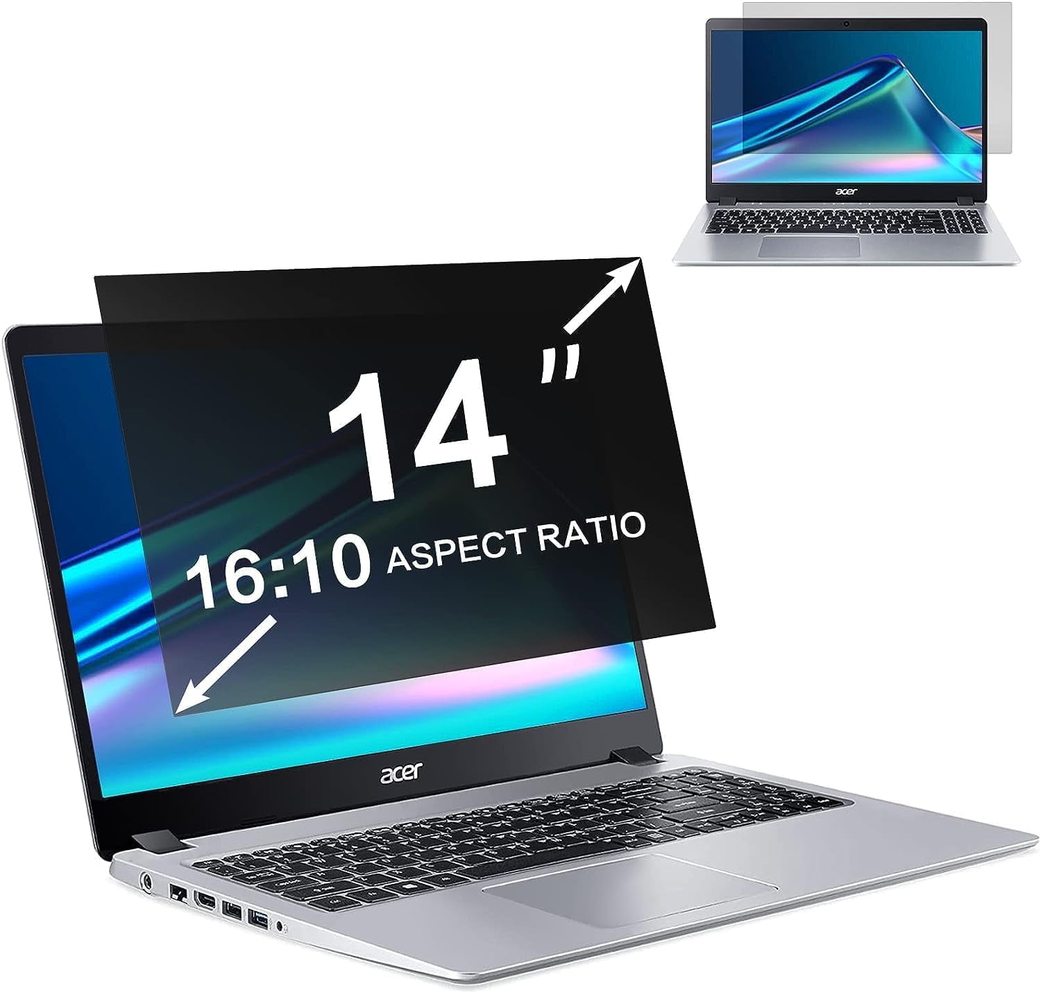ZOEGAA, Laptop Privacy Screen, 14 Inch, for 16:10 Widescreen Monitors ...