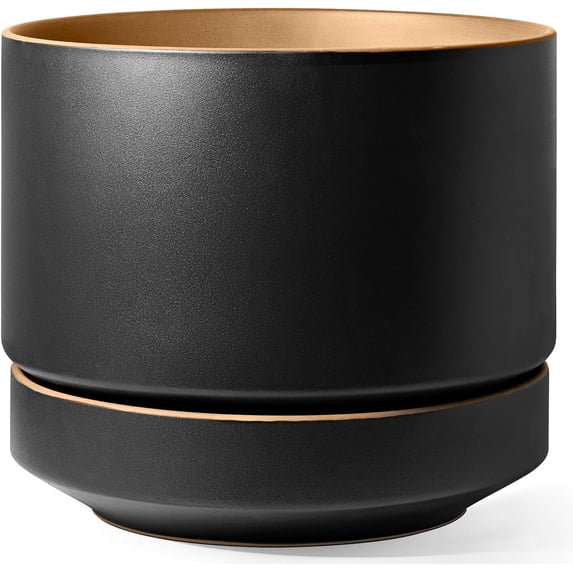 14 Inch Large Pot with , Ceramic Outdoor & Indoor Big Planter with ...