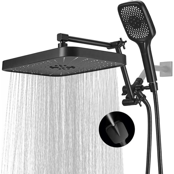 14 Inch Large Shower Head with Handheld Spray Combo and Extention Arm ...