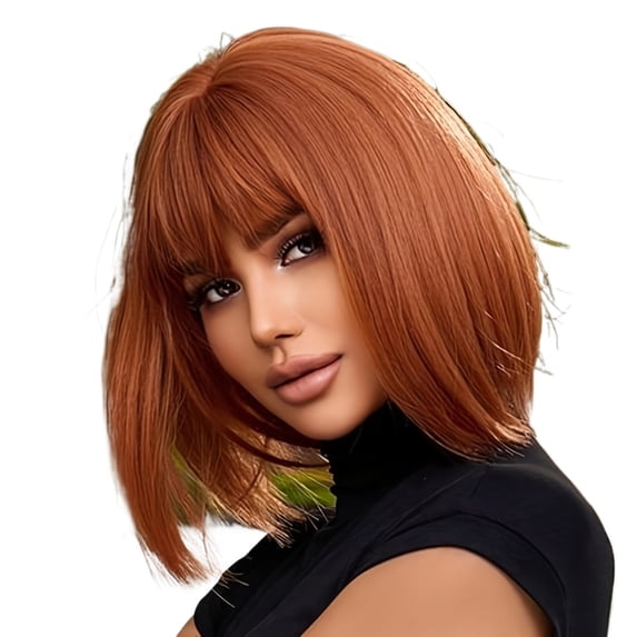 14-Inch Layered Straight Hair Wigs for Daily Wear and Cosplay - Black ...