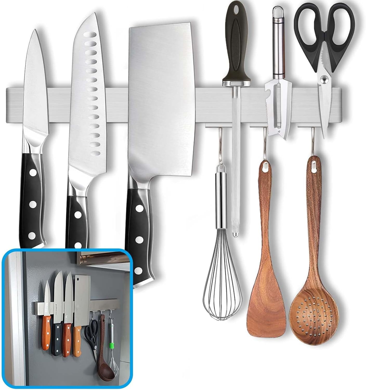 14 Inch Magnetic Knife Holder for Refrigerator - Knife Magnetic Strip ...