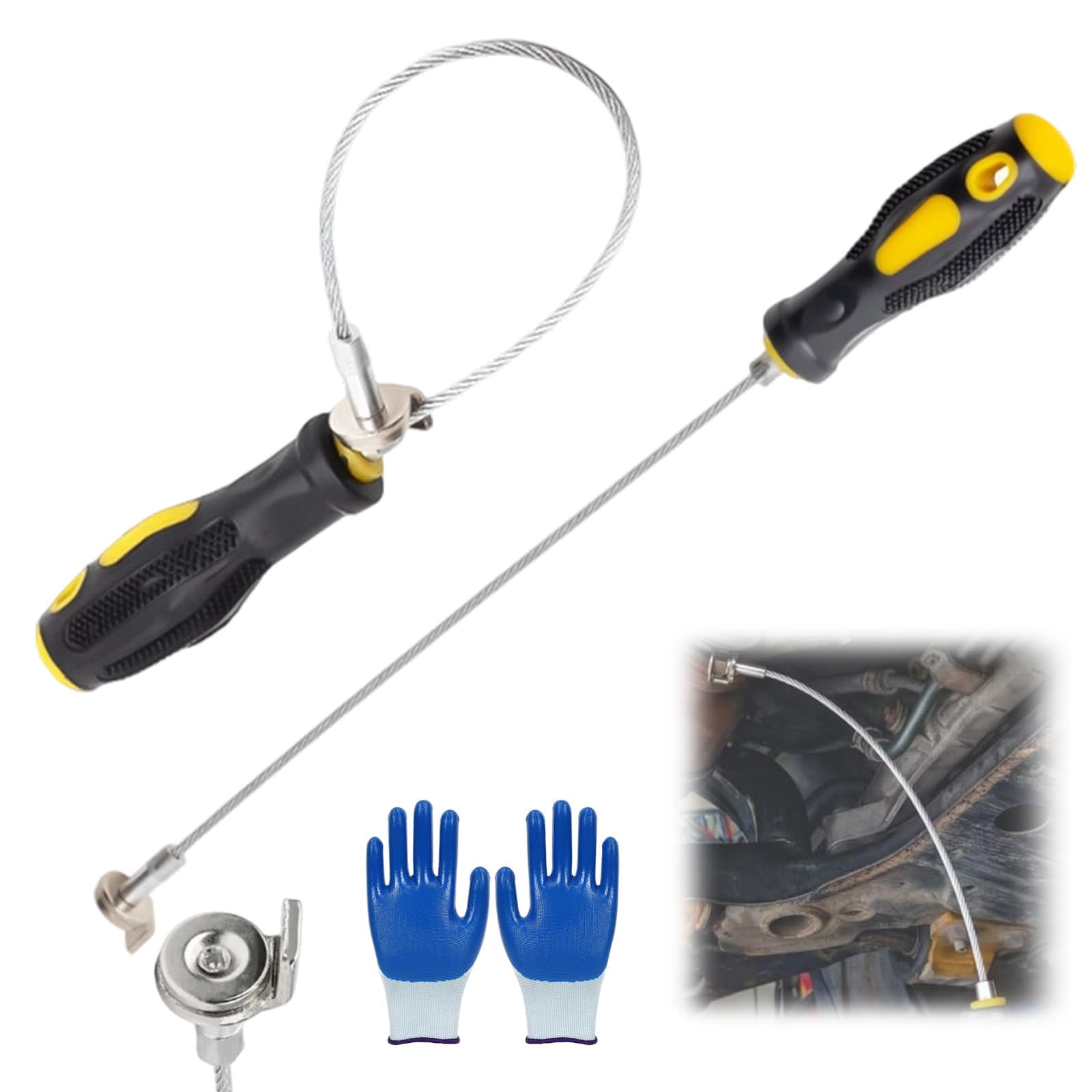 14-Inch Magnetic Oil Drain Plug Remover Tool 2026 Flexible Anti-Scald ...