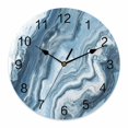 14 Inch Marble Texture Wall Clock, Abstract Light Blue White Gradient ...