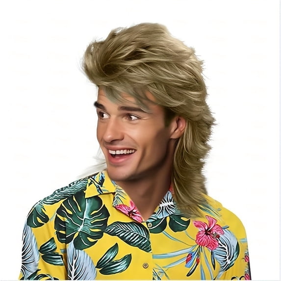 14-Inch Men's Retro Synthetic Ponytail Wig - Perfect for Cosplay and ...