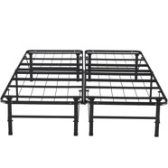 Nico Adjustable Metal Bed Frame with Center Support Rail, Support Legs ...