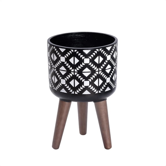 14 Inch Planter Pot with Stand Mid-Century Tall Plant Pot with Legs for ...