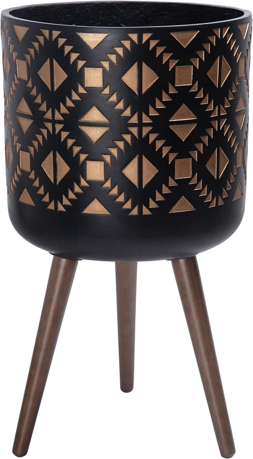 14 Inch Planter Pot with Stand Mid-Century Tall Plant Pot with Legs for ...