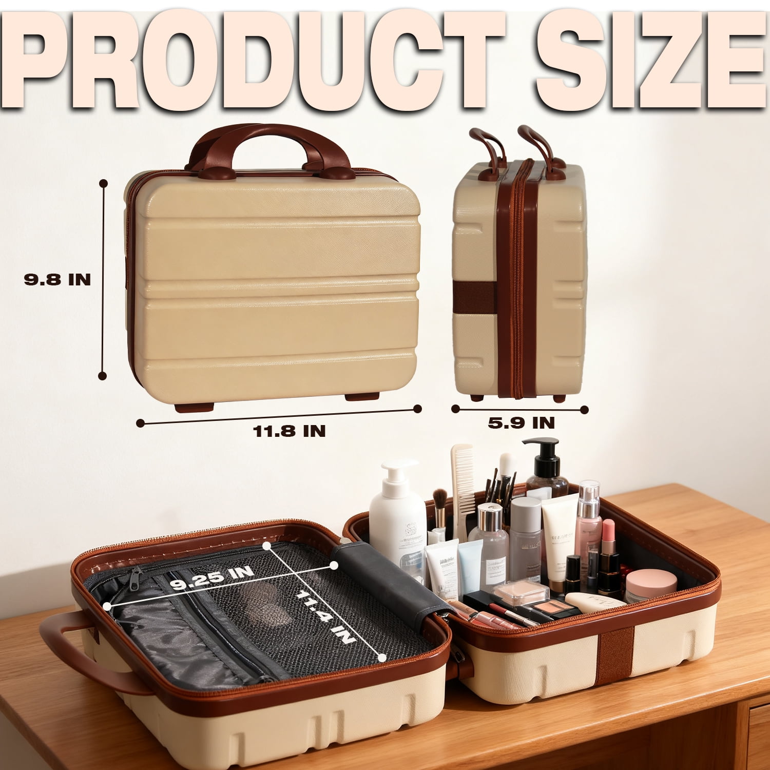 14 Inch Portable Makeup Travel Case Hand Luggage, Pressure-proof ...
