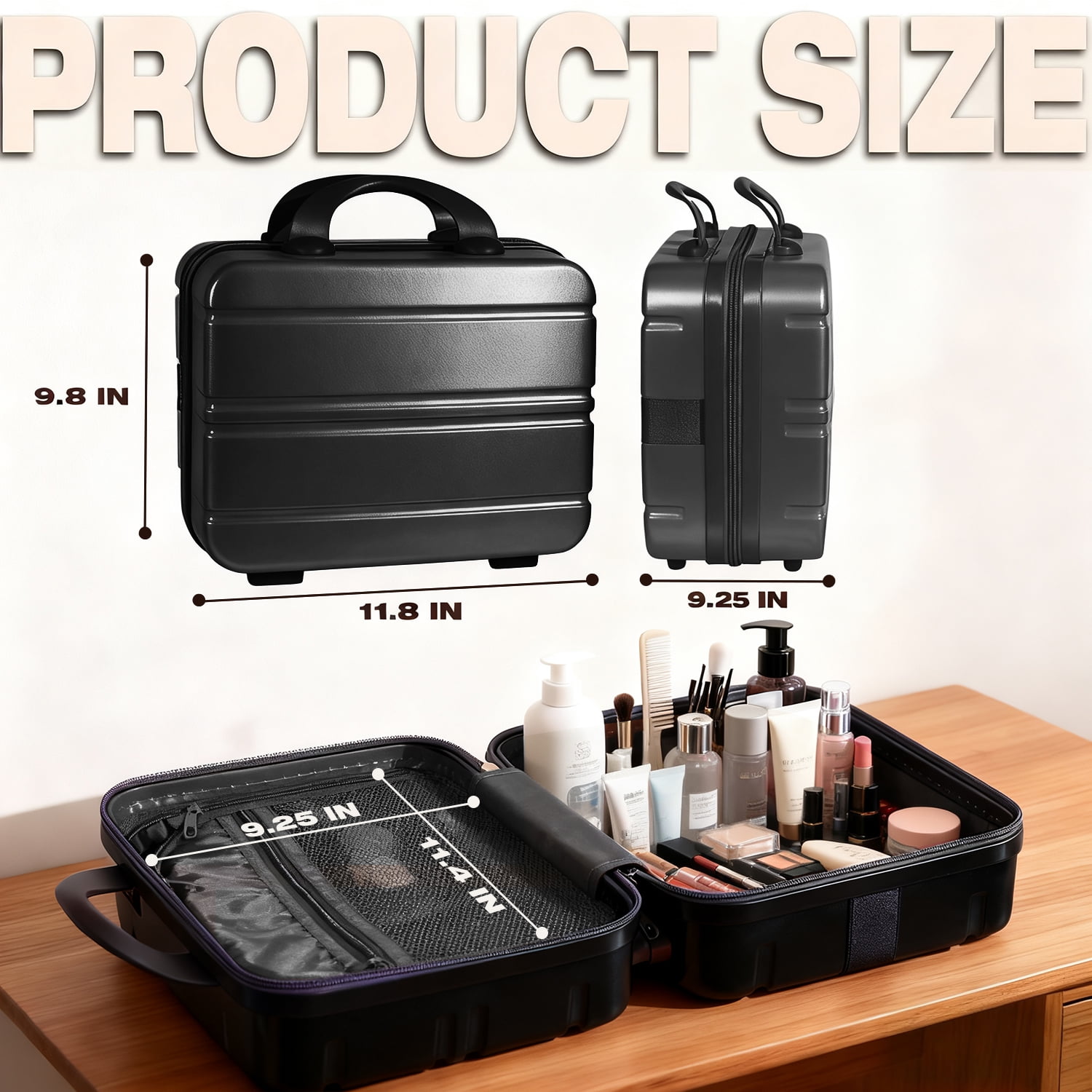 14 Inch Portable Makeup Travel Case Hand Luggage, Pressure-proof ...