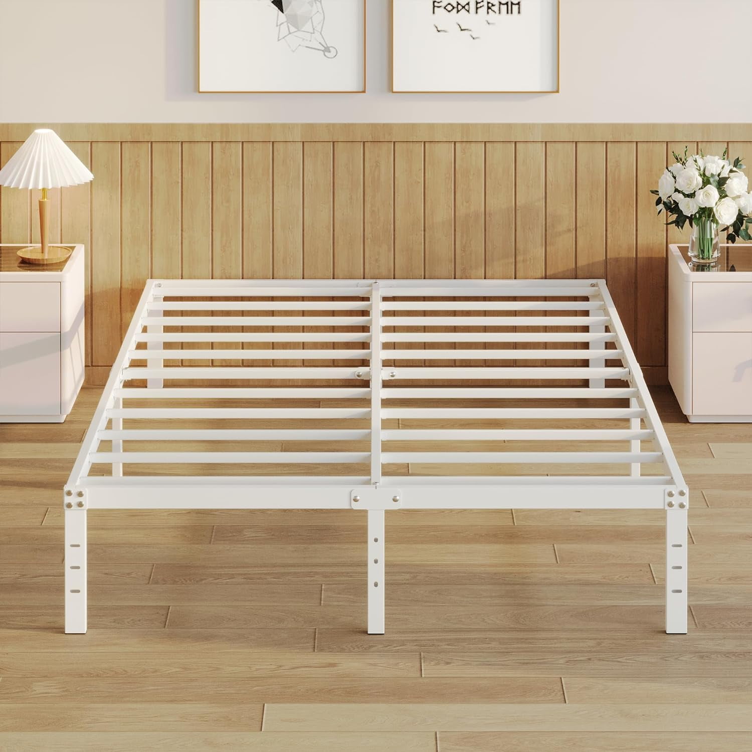 14 Inch Queen Bed Frame No Box Spring Needed, Heavy Duty Metal Bed ...