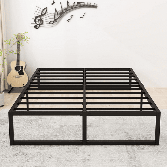 14 Inch Queen Bed Frame Heavy Duty Steel Slat Support Metal Platform ...
