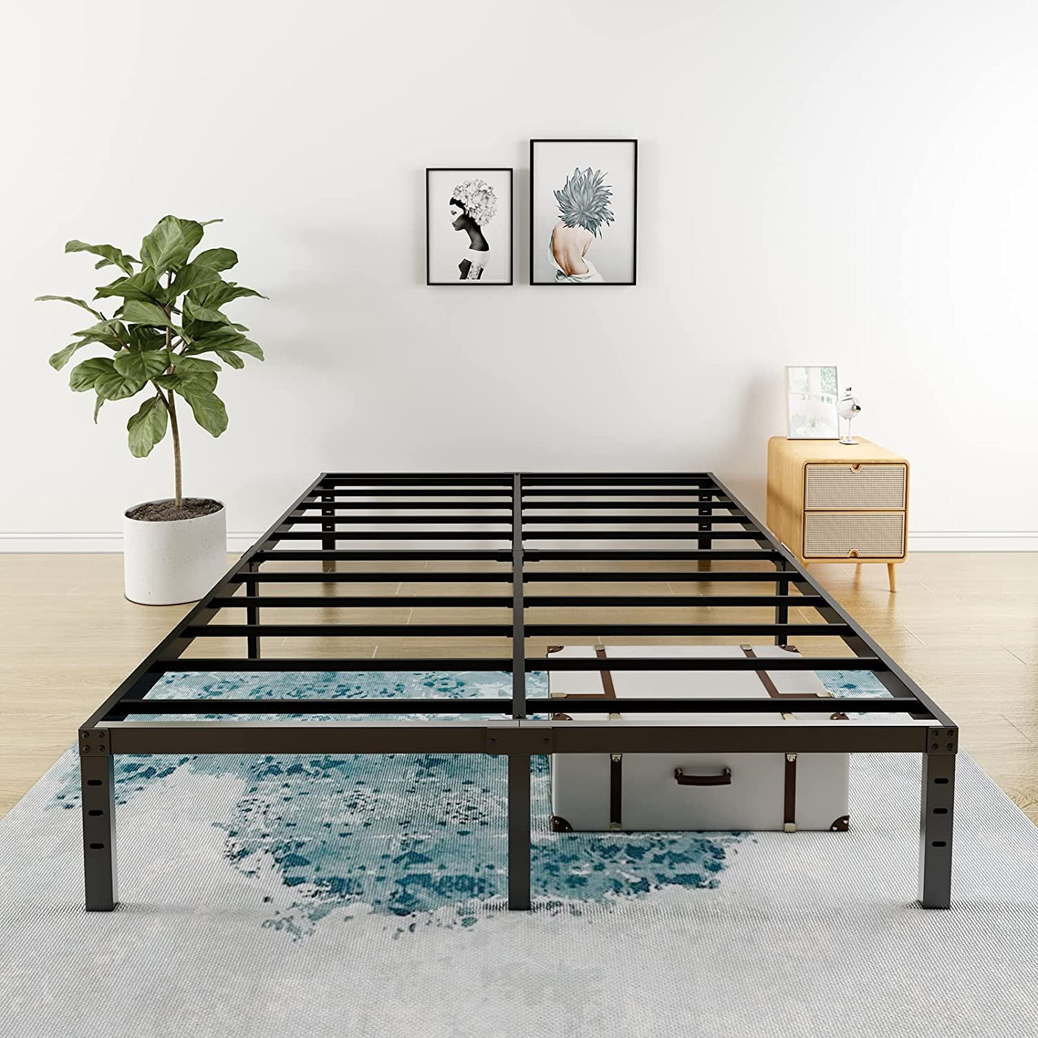 14 Inch Queen Bed Frame Metal, Platform Bed Frame Queen Size No Box ...