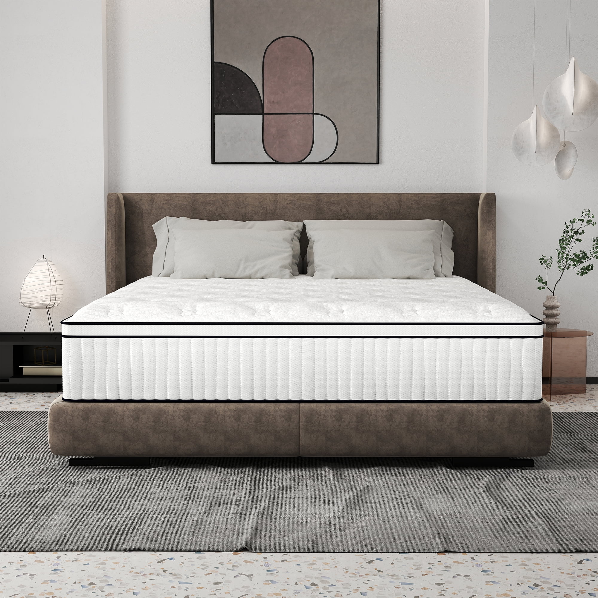 14 Inch Queen Mattress Gel Memory Foam Spring Hybrid Mattress In A Box ...