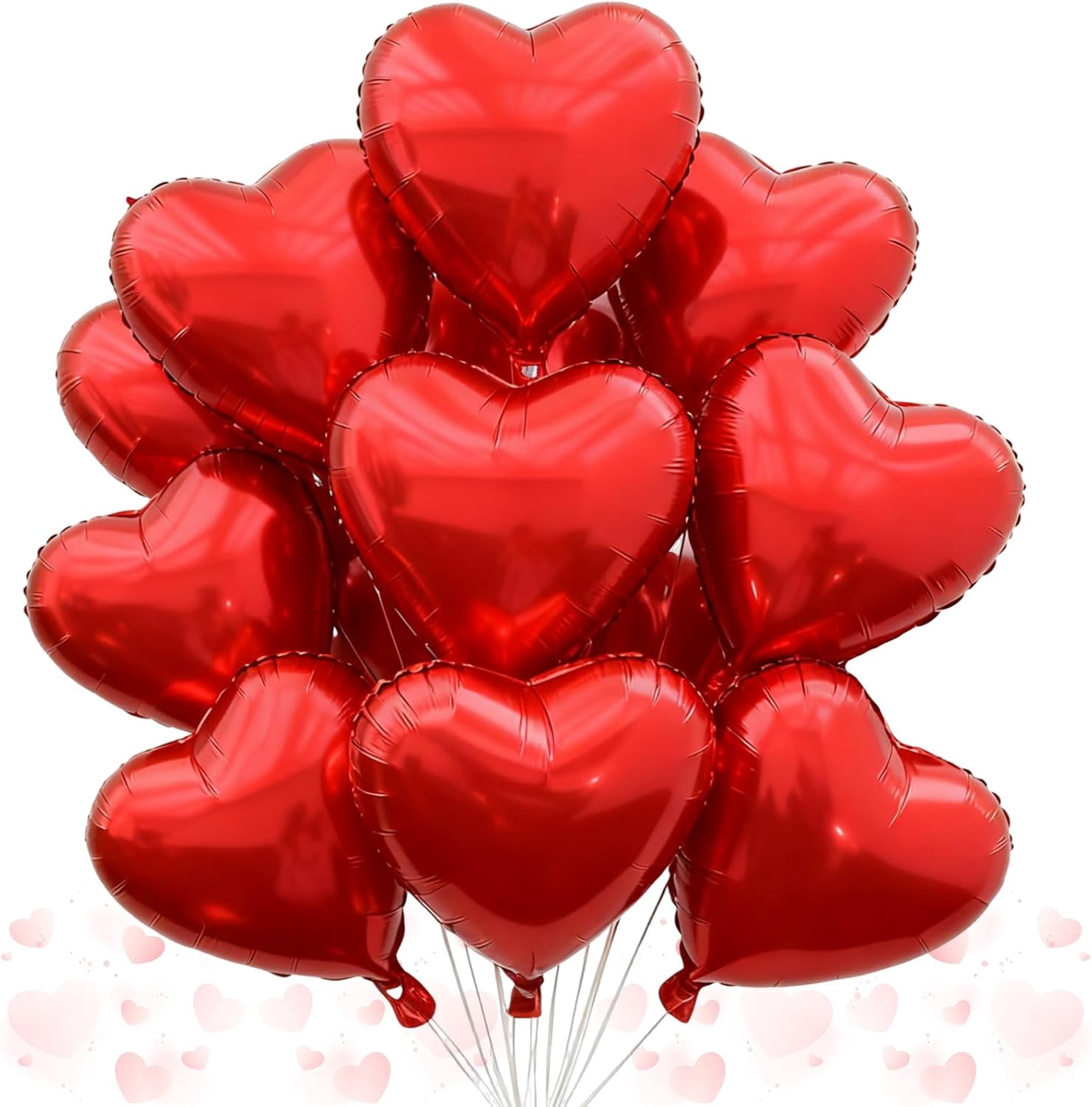 14 Inch Red Heart Shaped Foil Balloons, Valentine's Day Wedding ...