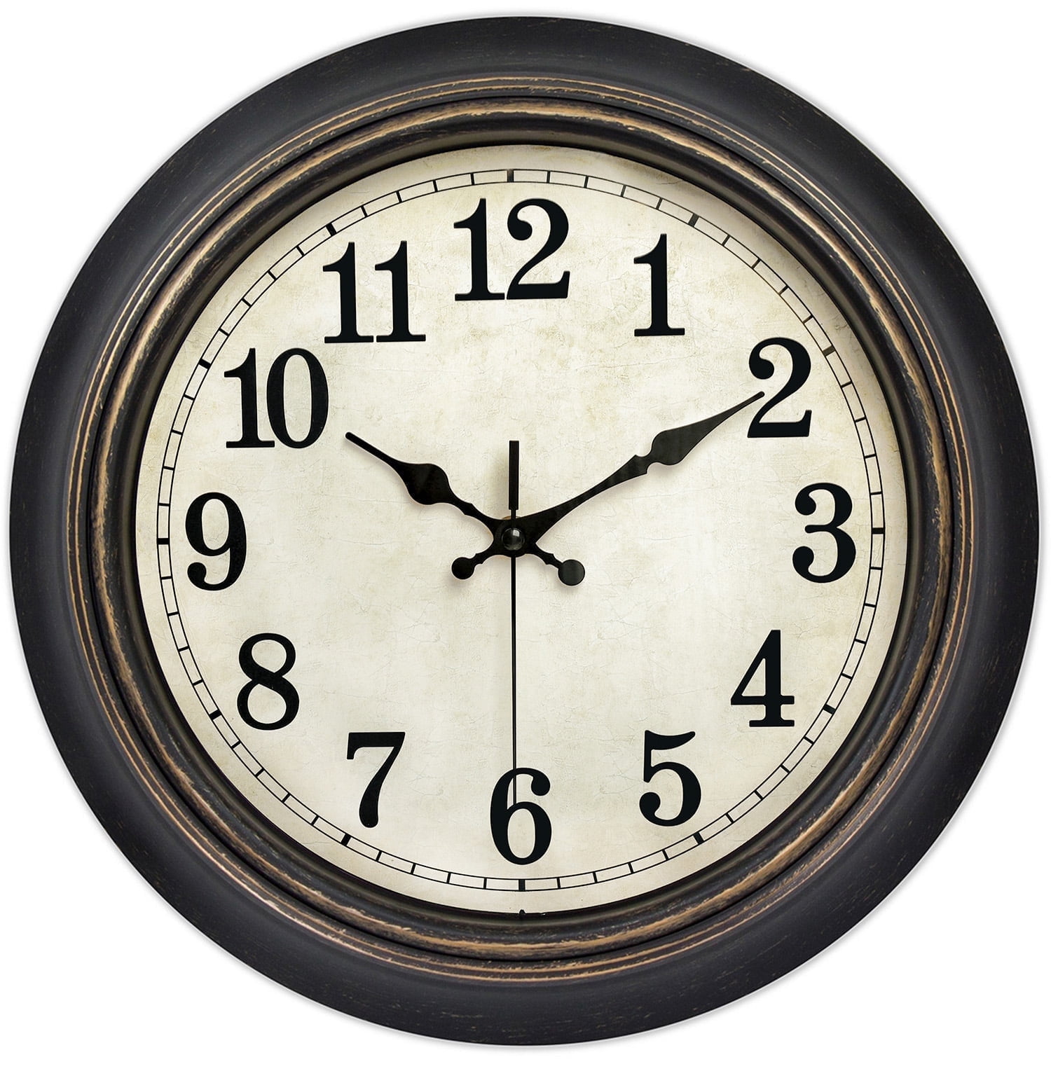 14 inch Retro Wall Clock Silent,Accurate Time,Big Numbers,Quartz,Analog ...