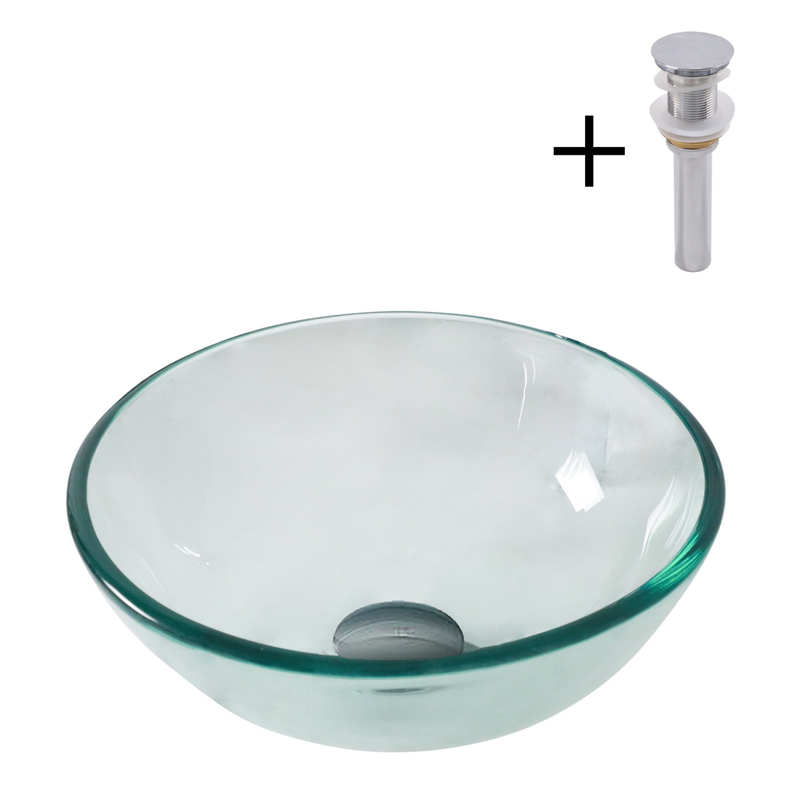 Mocoloo Glass Bathroom Vessel Sink Round Bowl Above Counter Art Basin ...