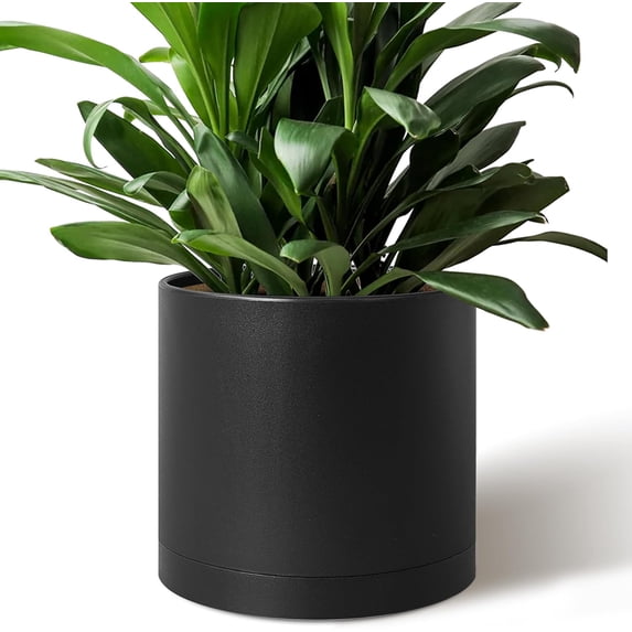 14-Inch Round Cylinder Plant Pot, Modern Indoor/Outdoor Planter with ...