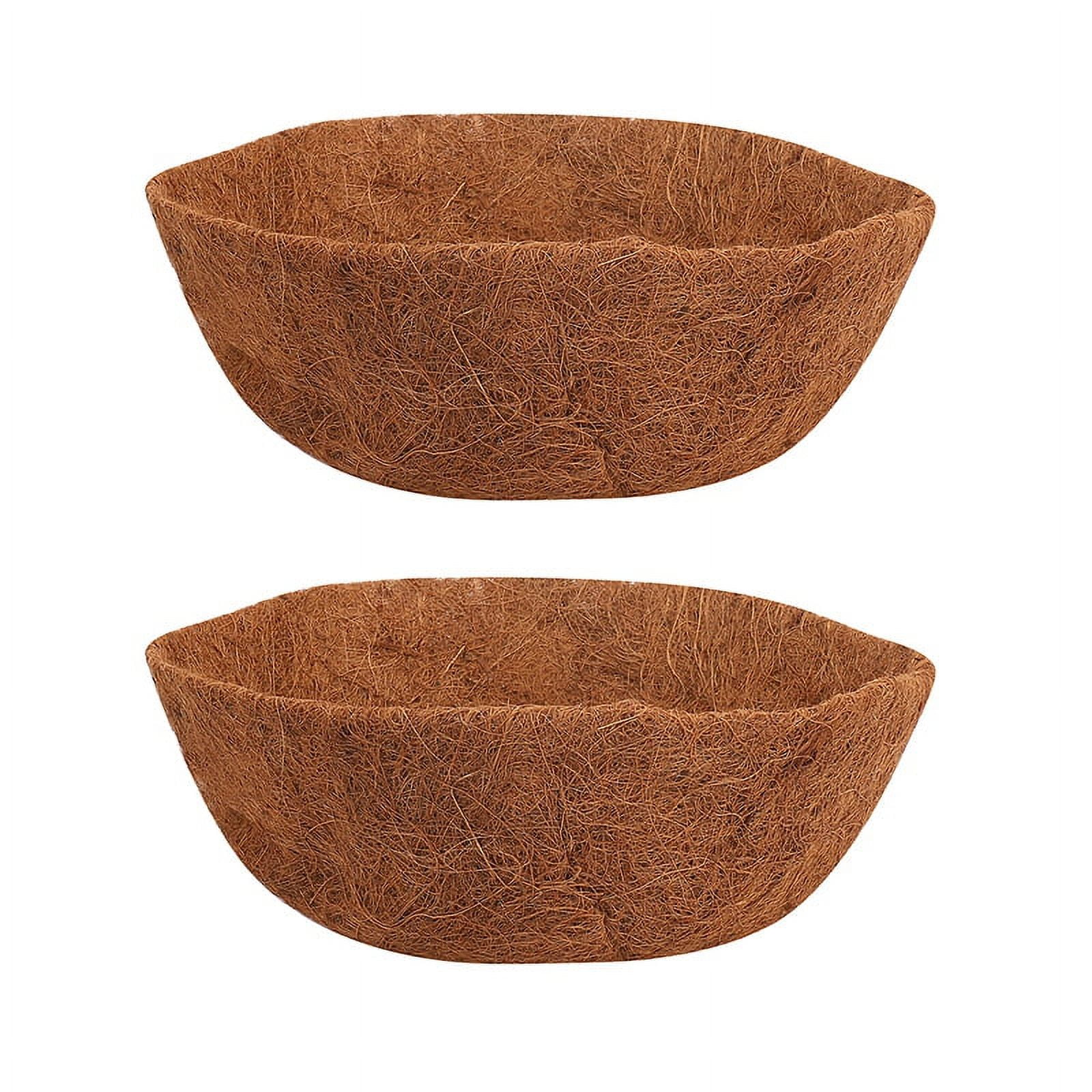 14-Inch Round Natural Coconut Fiber Coir Planter Liners, (2 Pack ...