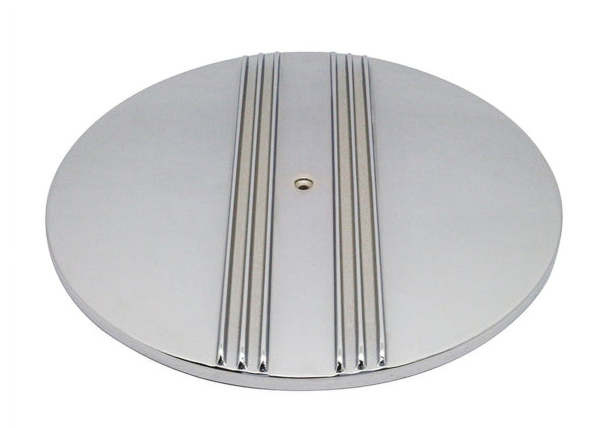 14 Inch Round Partial Finned Air Cleaner Top Chrome Finish Aluminum For ...