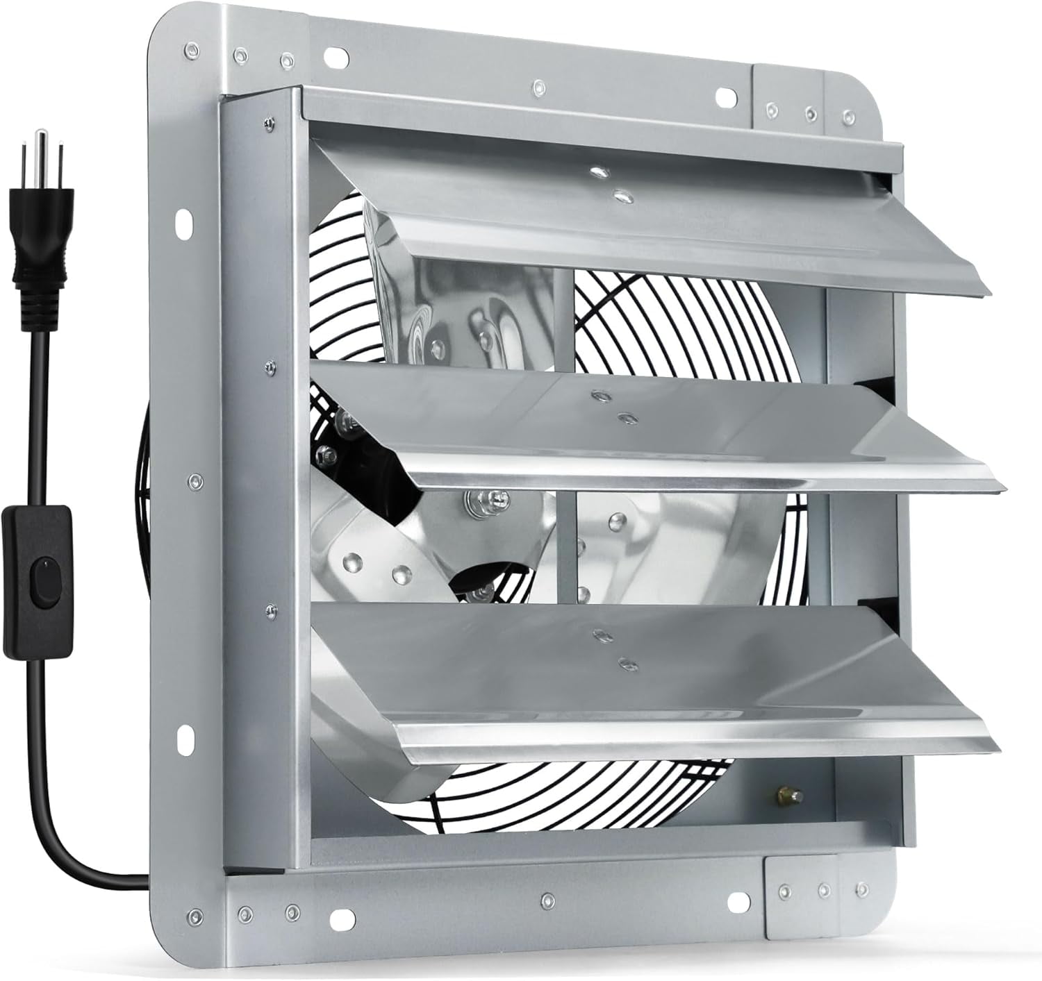 14 Inch Shutter Exhaust Fan, Wall Mount Attic Fan with Power Cord for ...