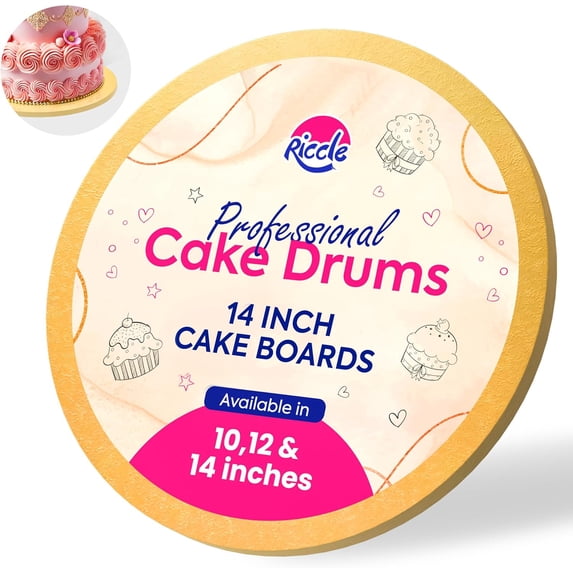 14 Inch Single Gold Cake Drum - Smooth-Edged Pack of 1 - Sturdy Boards ...