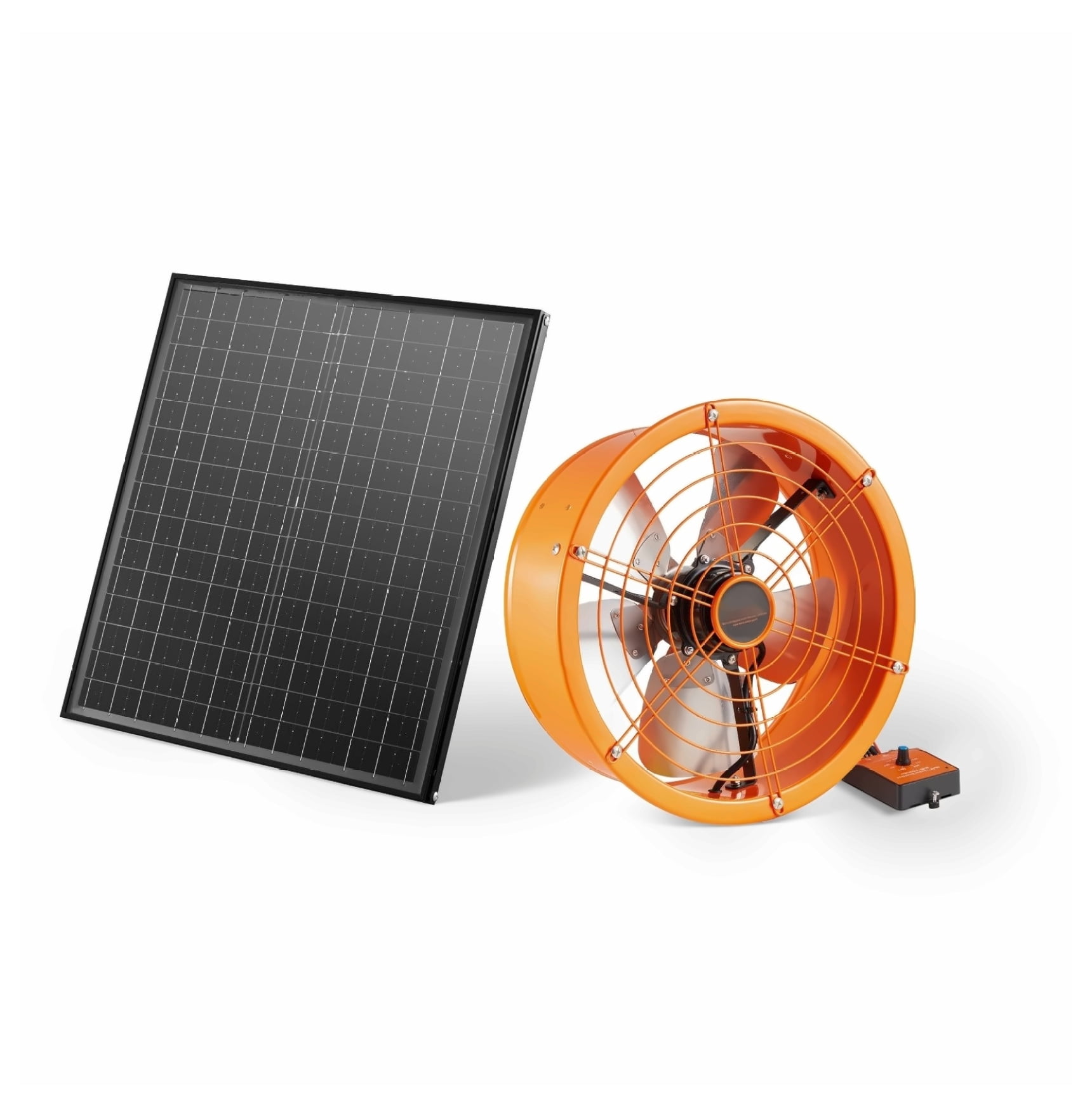 14 Inch Solar Attic Fan - Gable Mount, 1300 CFM, Adjustable Thermostat ...