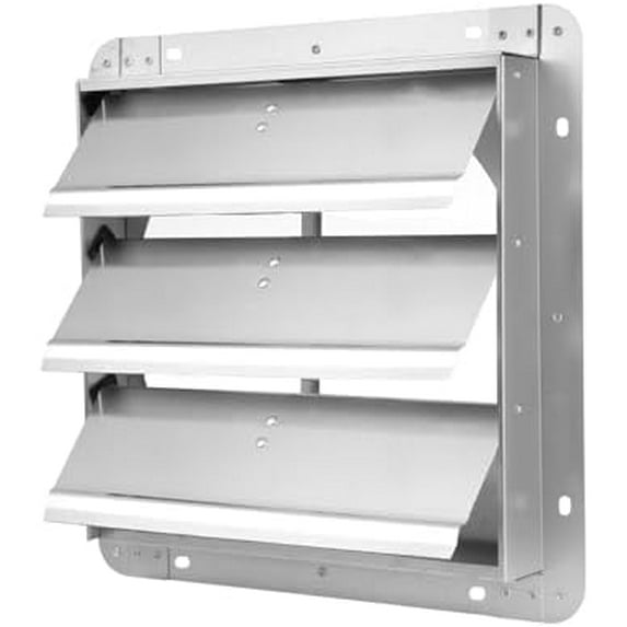 14-Inch Square Aluminum Automatic Gravity Shutter Louver Vent, Silver ...
