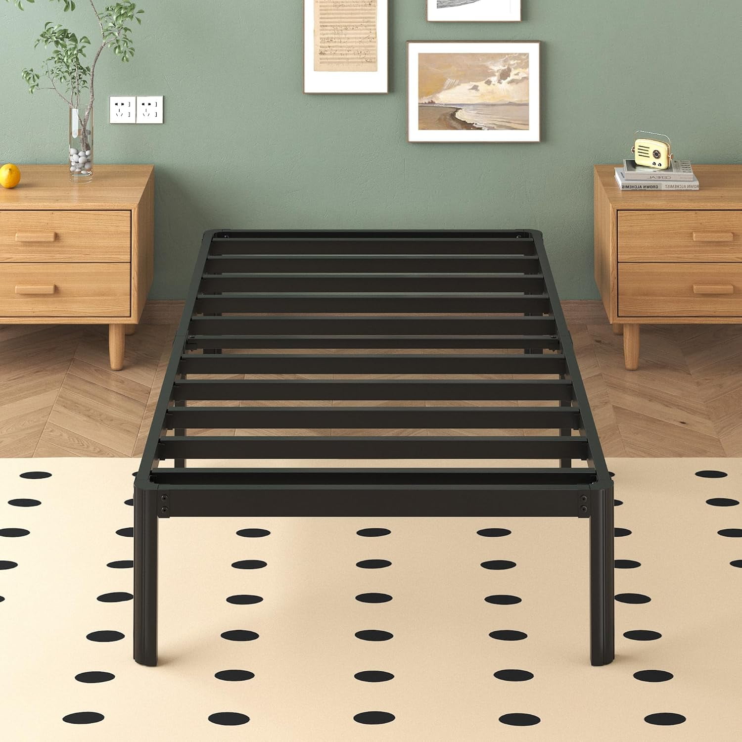 14 Inch Twin XL Bed Frames with Rounded Corner Legs, 1000 LBS Heavy ...