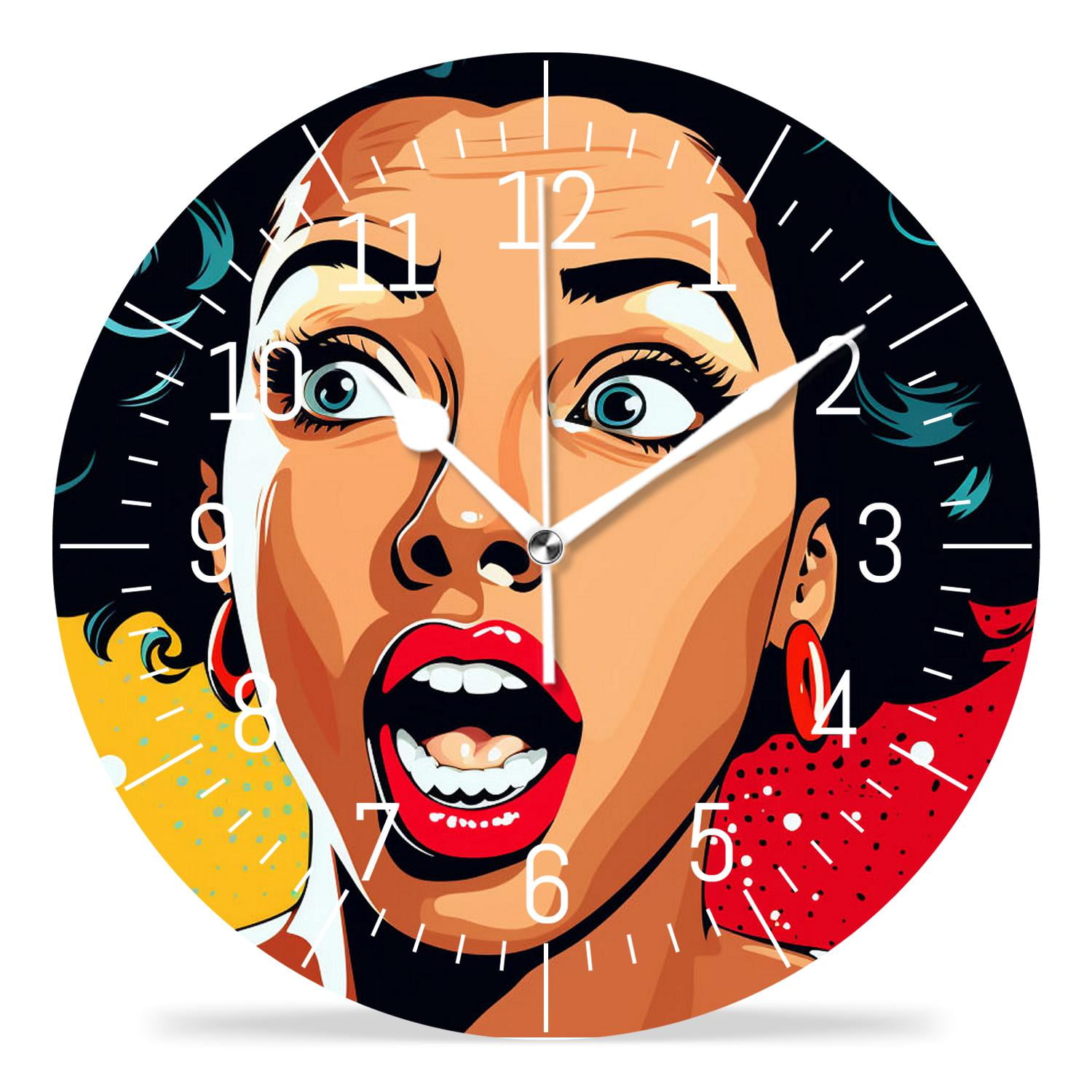 14 Inch Wall Clock Battery Operated Silent Clock Decorative for Office ...