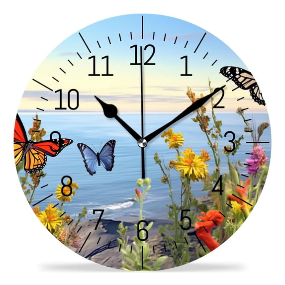 14 Inch Wall Clock Battery Operated Silent Clock Decorative for Office ...
