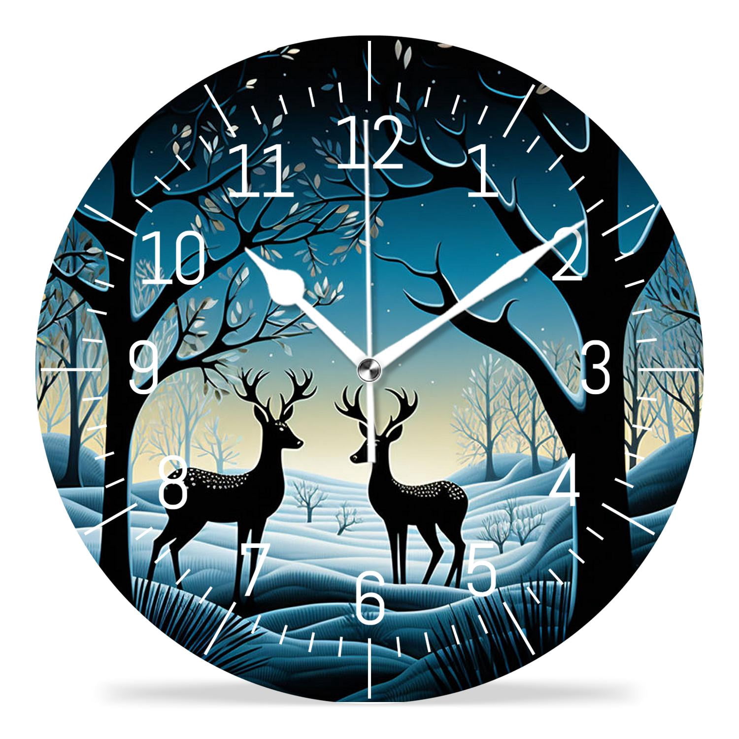14 Inch Wall Clock Battery Operated Silent Clock Decorative for Office ...