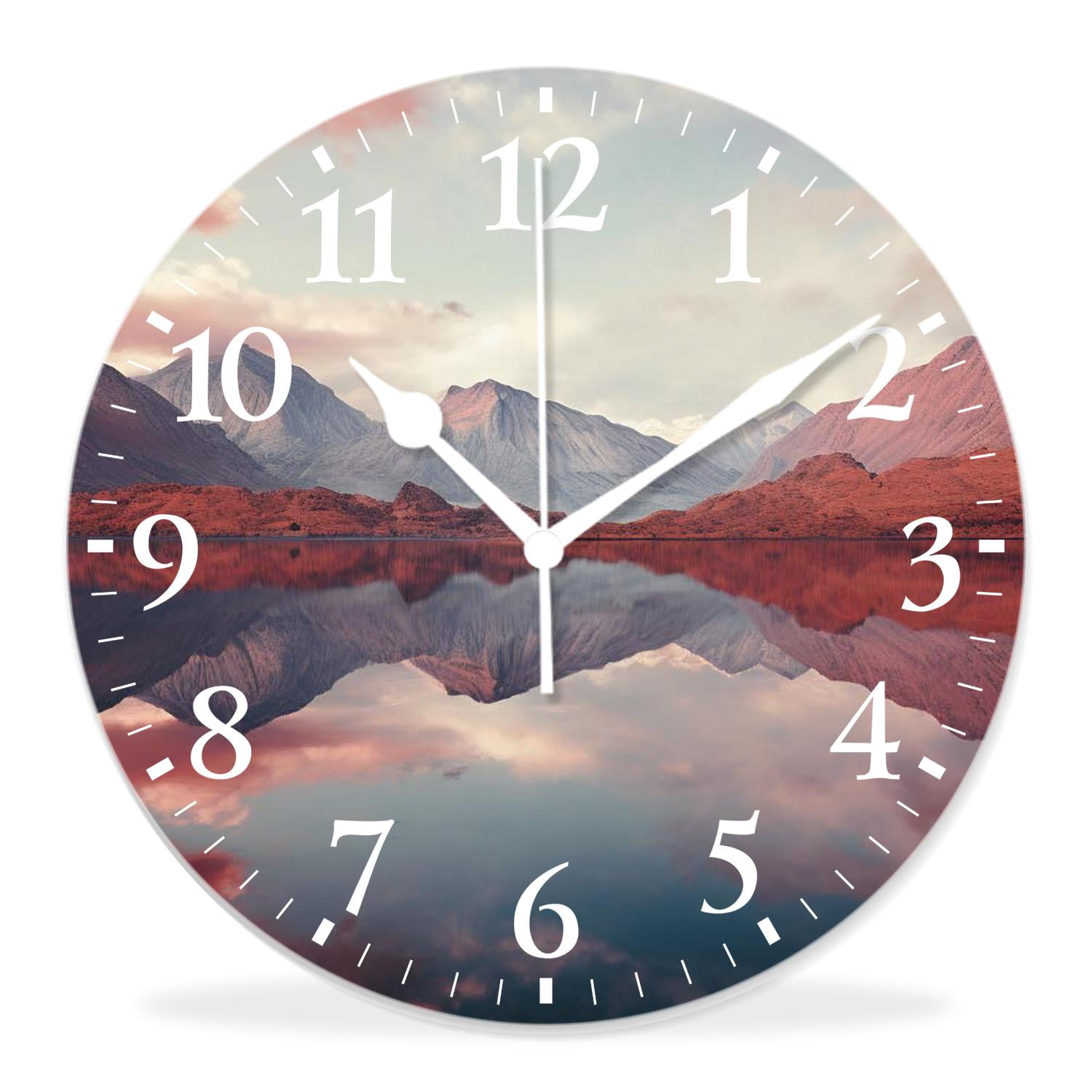 14 Inch Wall Clock Battery Operated Silent Clock Decorative for Office ...