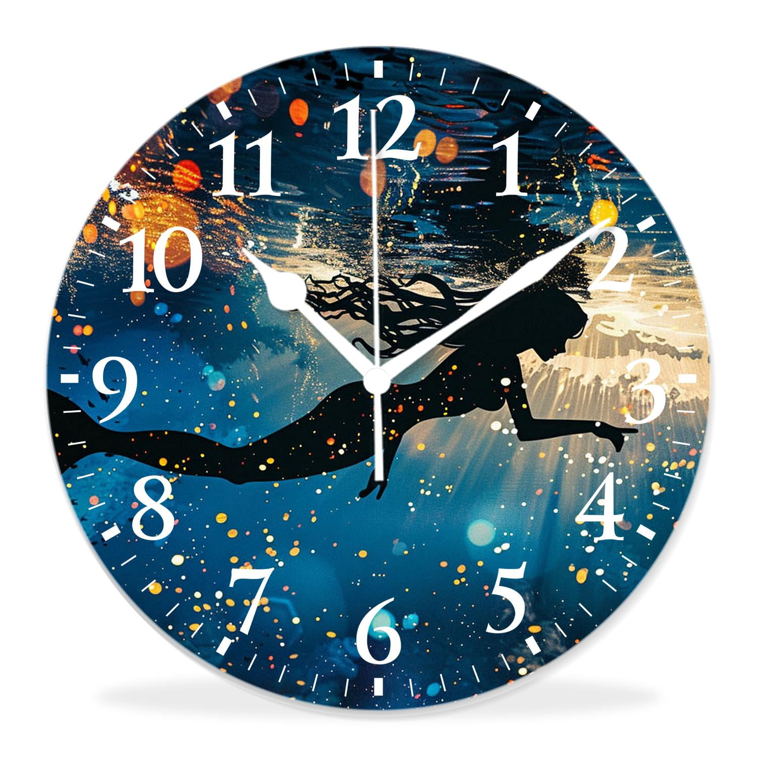 14 Inch Wall Clock Battery Operated Silent Clock Decorative for Office ...
