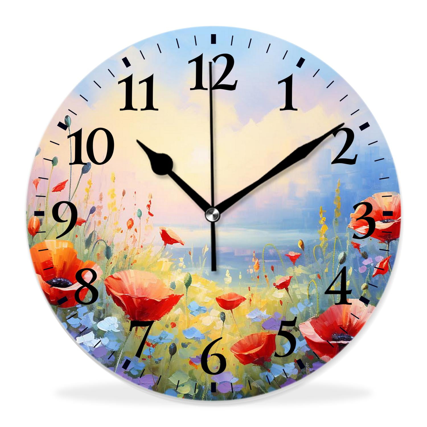 14 Inch Wall Clock Battery Operated Silent Clock Decorative for Office ...