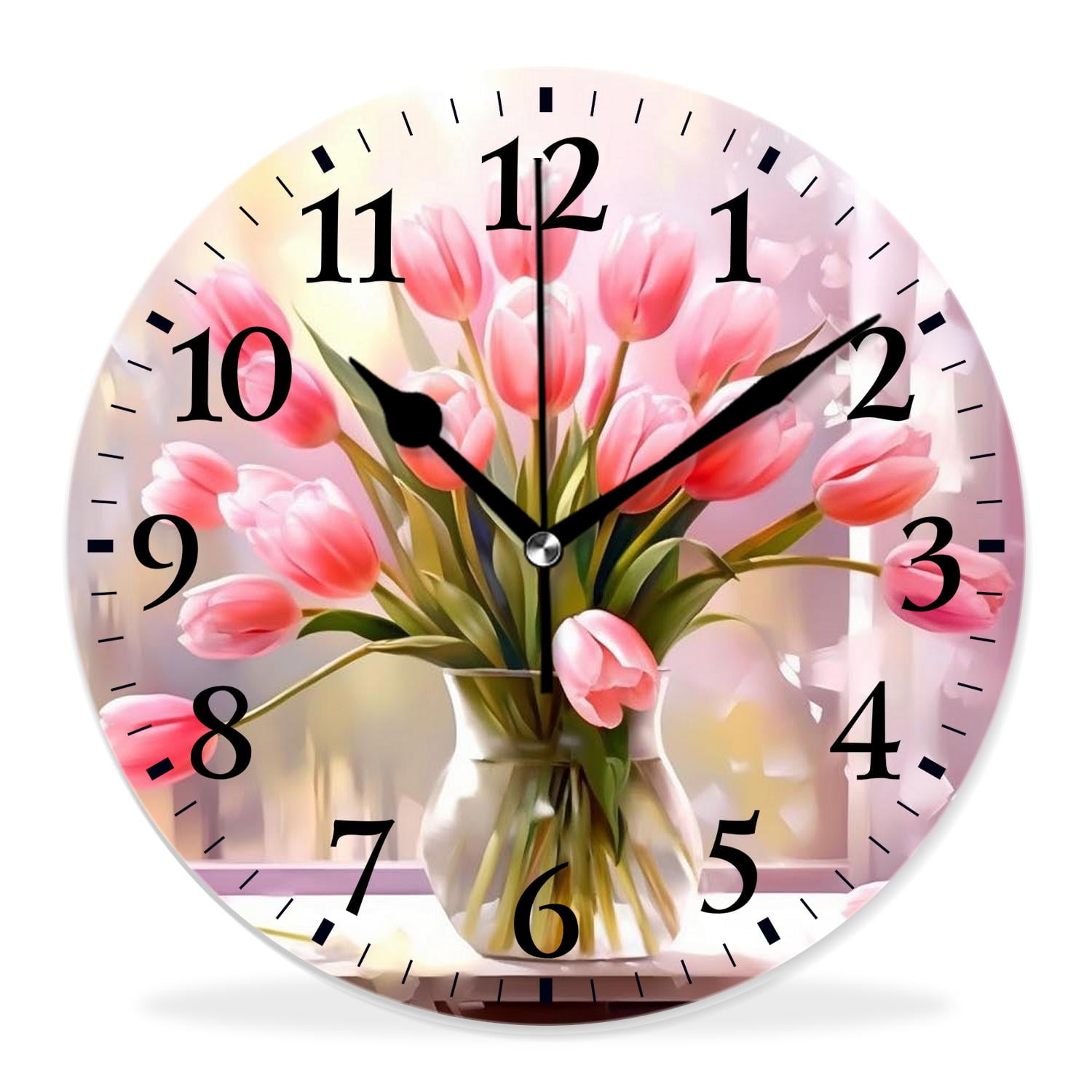 14 Inch Wall Clock Battery Operated Silent Clock Decorative for Office ...