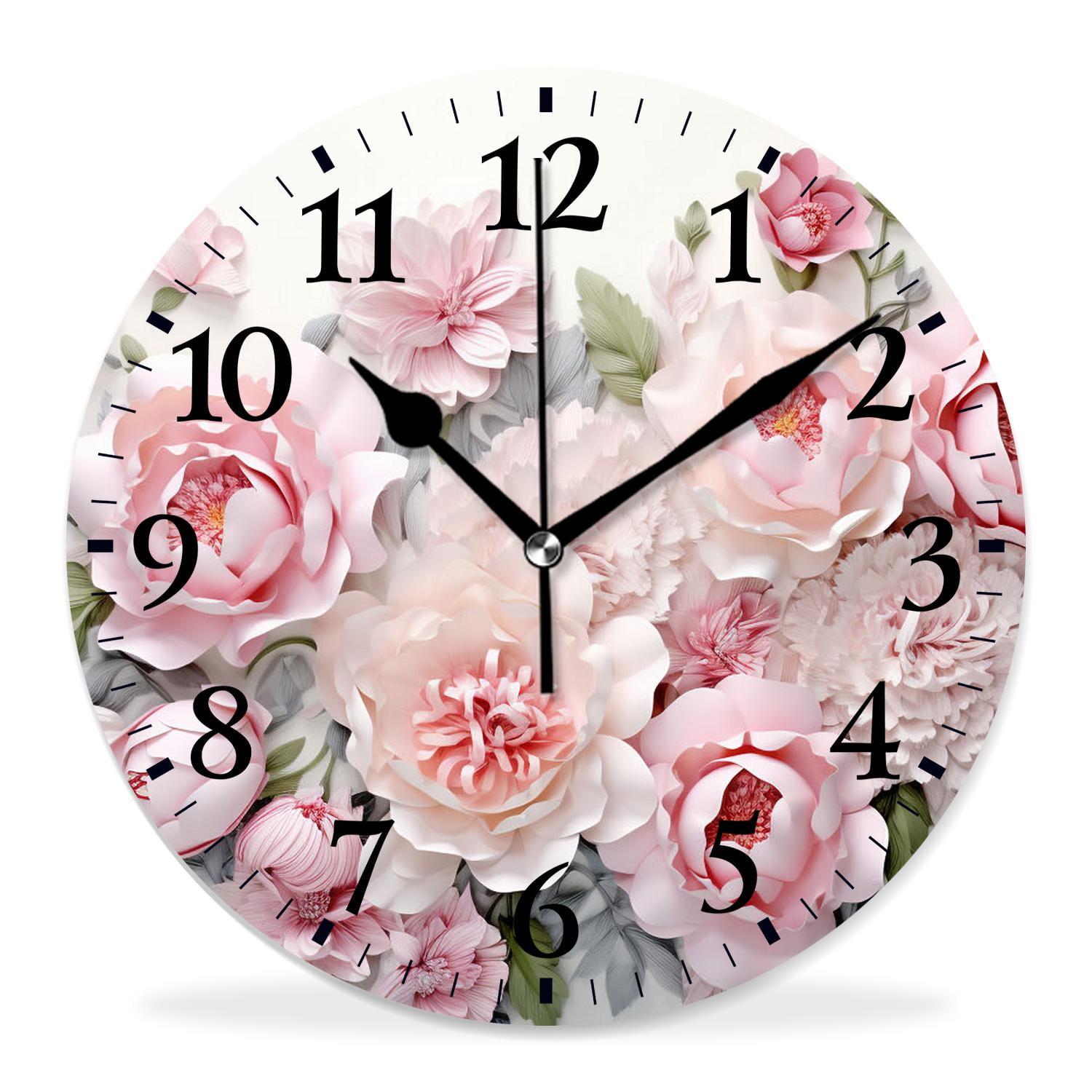 14 Inch Wall Clock Battery Operated Silent Clock Decorative for Office ...
