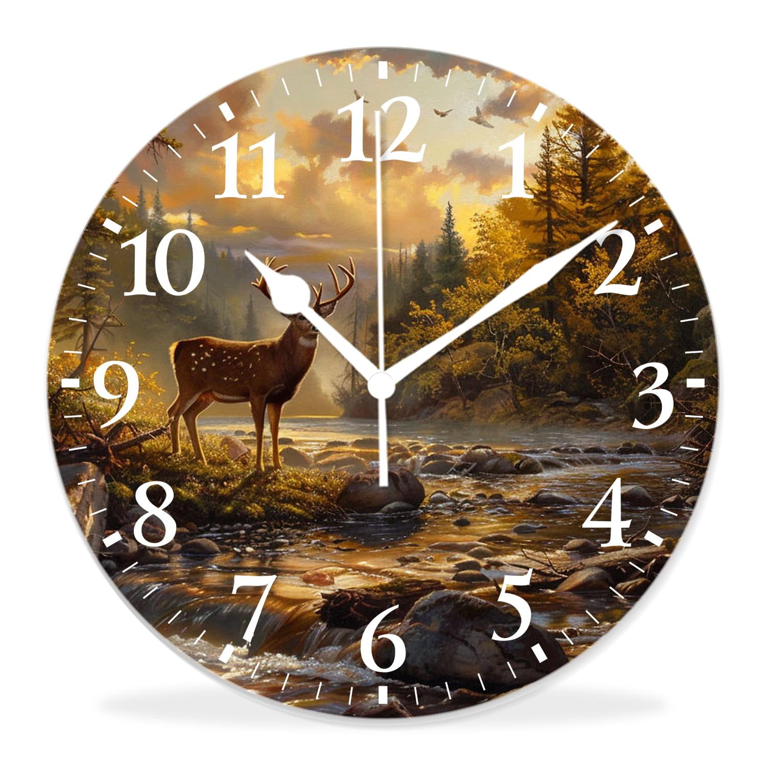 14 Inch Wall Clock Battery Operated Silent Clock Decorative for Office ...
