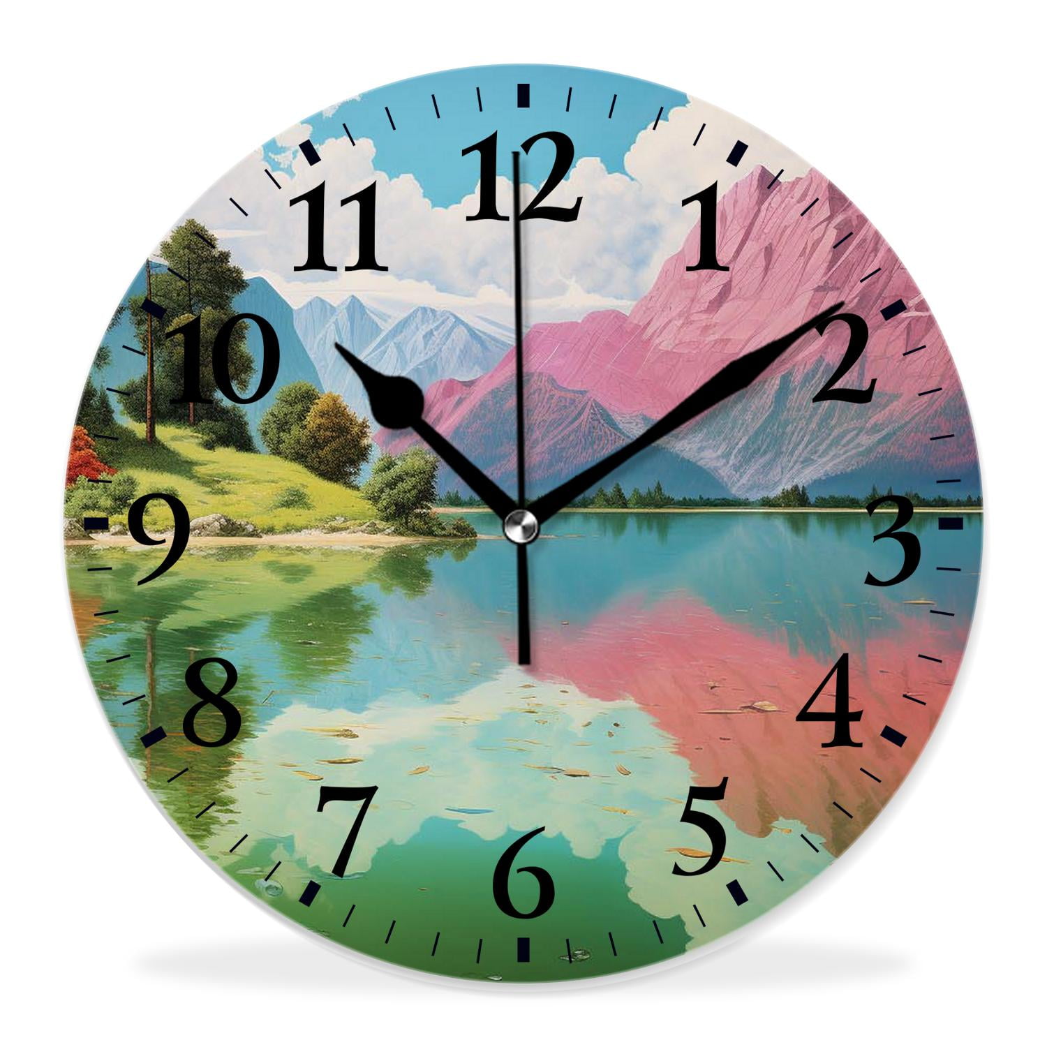 14 Inch Wall Clock Battery Operated Silent Clock Decorative for Office ...