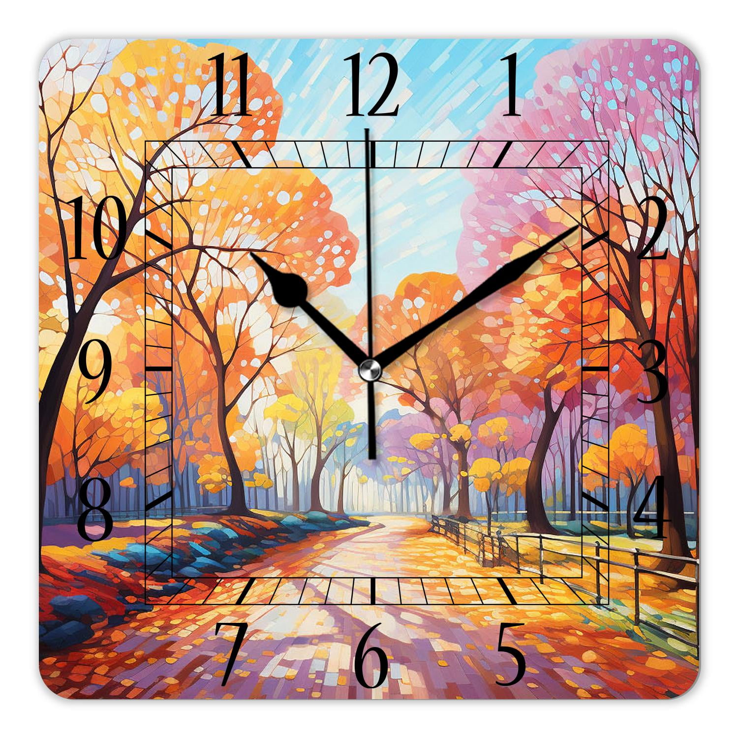 14 Inch Wall Clock Battery Operated Square Clock Decorative for Office ...