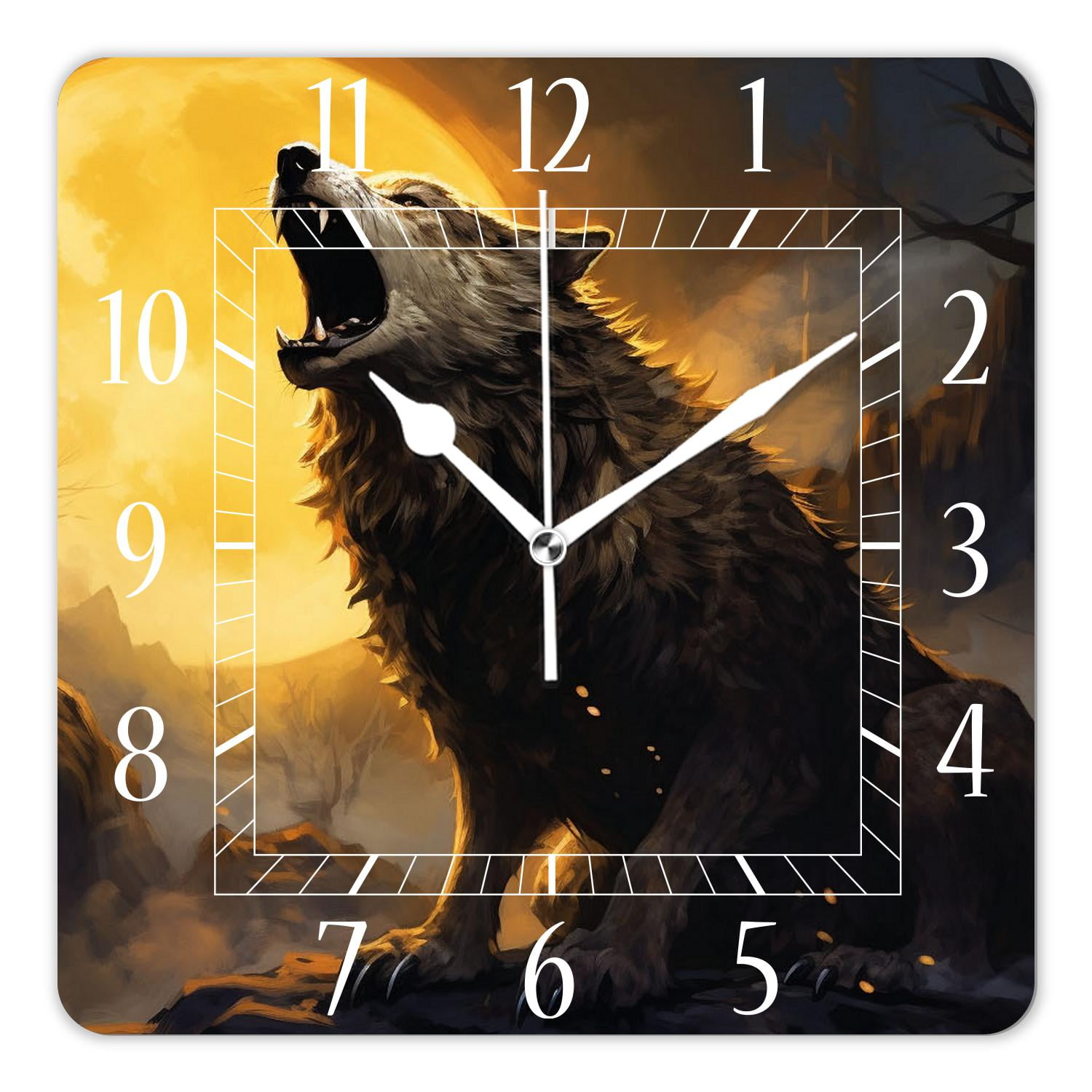 14 Inch Wall Clock Battery Operated Square Clock Decorative for Office ...