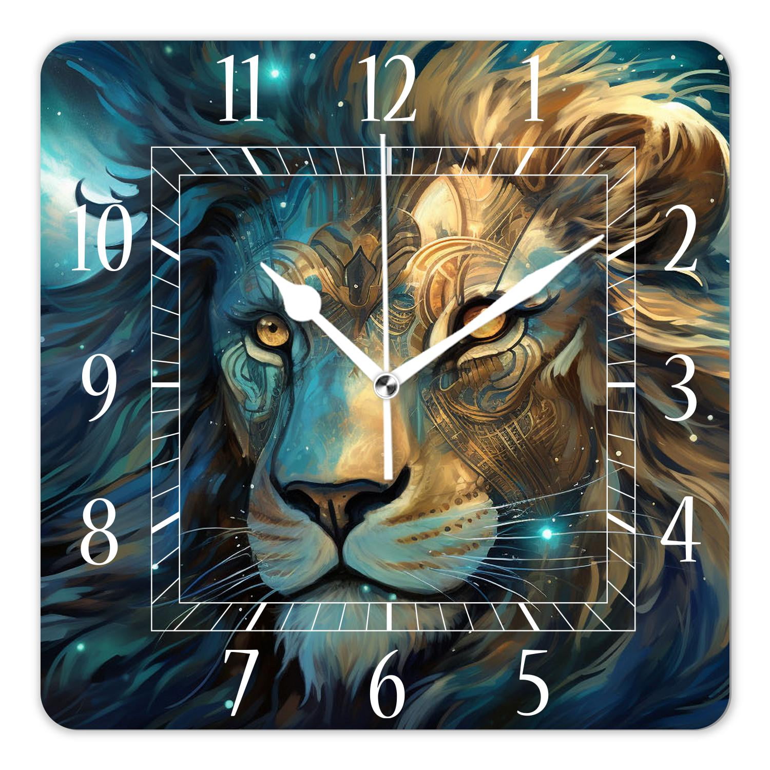 14 Inch Wall Clock Battery Operated Square Clock Decorative for Office ...