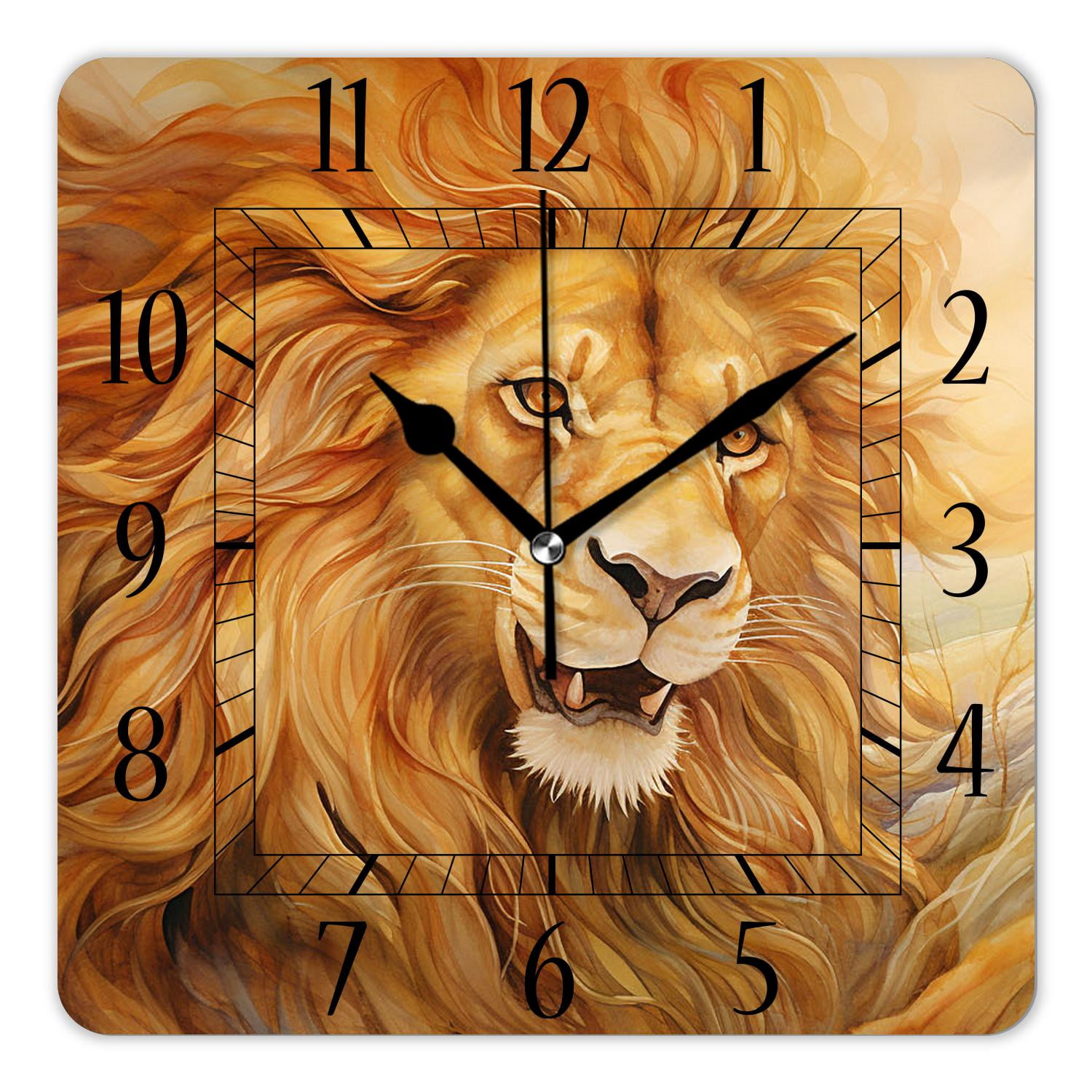 14 Inch Wall Clock Battery Operated Square Clock Decorative for Office ...