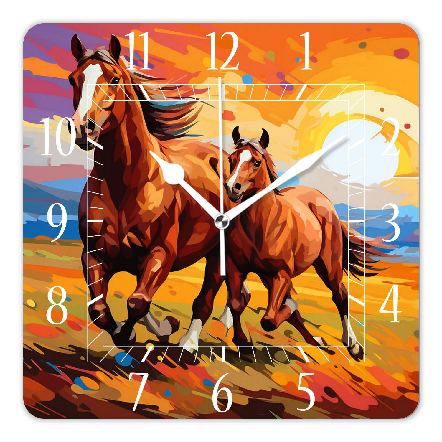 14 Inch Wall Clock Battery Operated Square Clock Decorative for Office ...