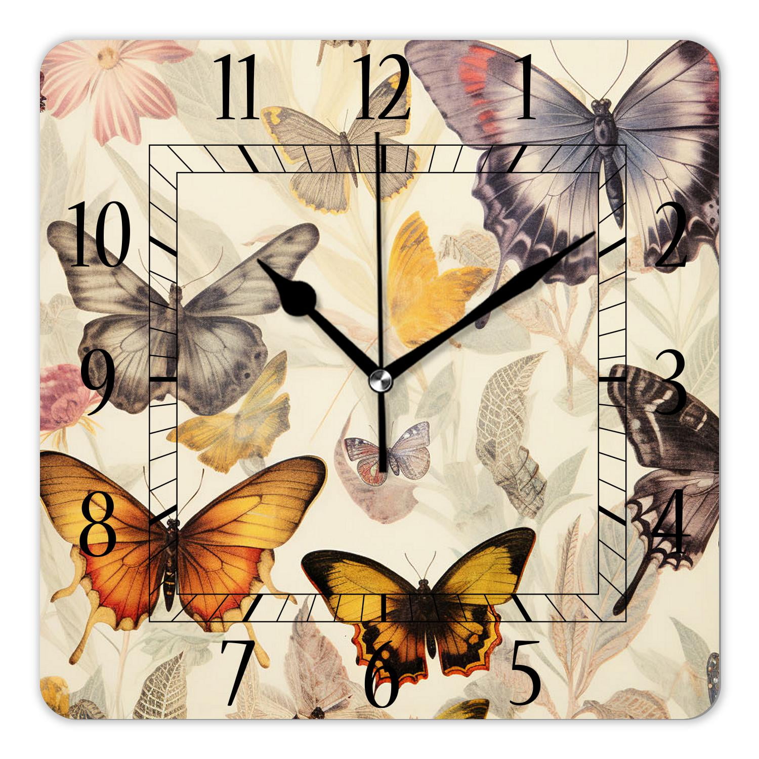 14 Inch Wall Clock Battery Operated Square Clock Decorative for Office ...