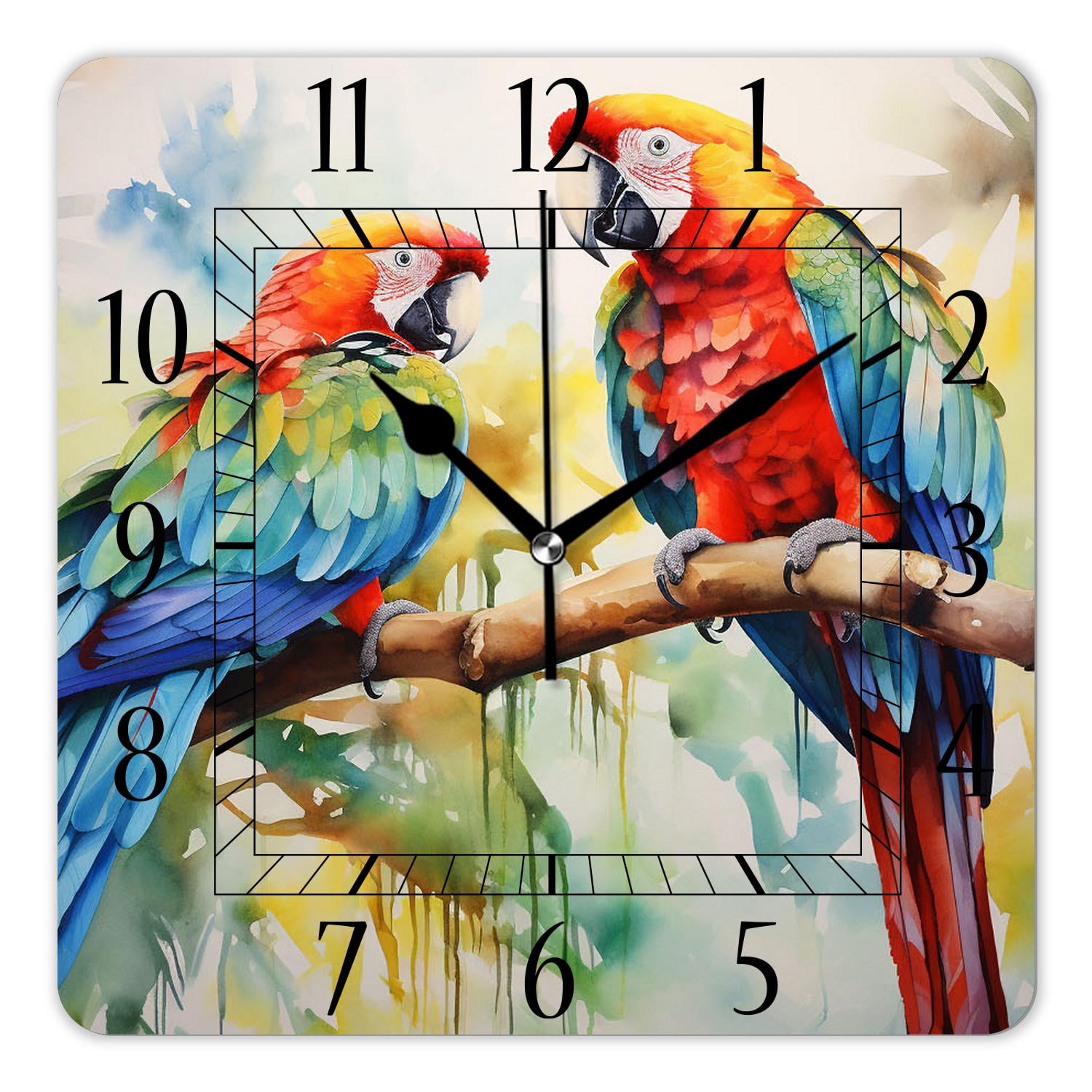 14 Inch Wall Clock Battery Operated Square Clock Decorative for Office ...