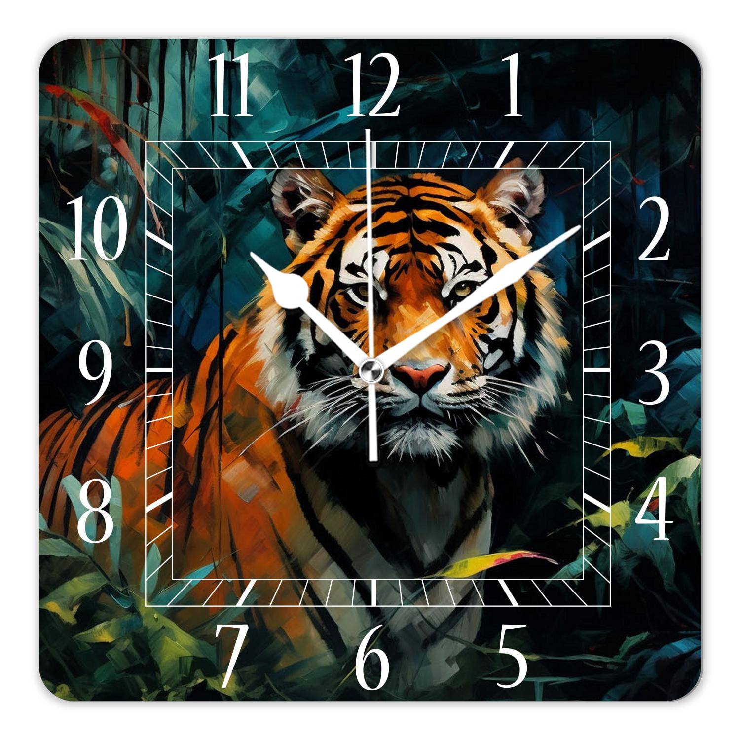 14 Inch Wall Clock Battery Operated Square Clock Decorative for Office ...